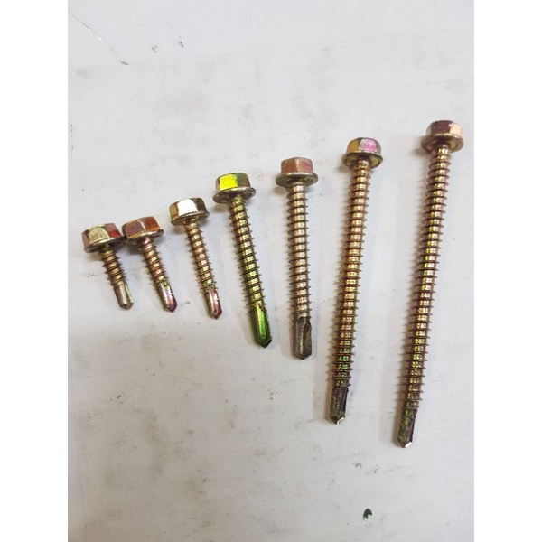 [10PC] SELF DRILLING SCREW WITHOUT WASHER 天面罗丝无戒指 / AWNING SCREW PAGAR ...