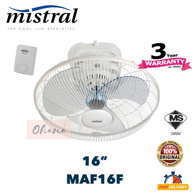 MISTRAL MAF16F 16" AUTO FAN/ KIPAS SILING 16 INCI CEILING FAN AUTO ...