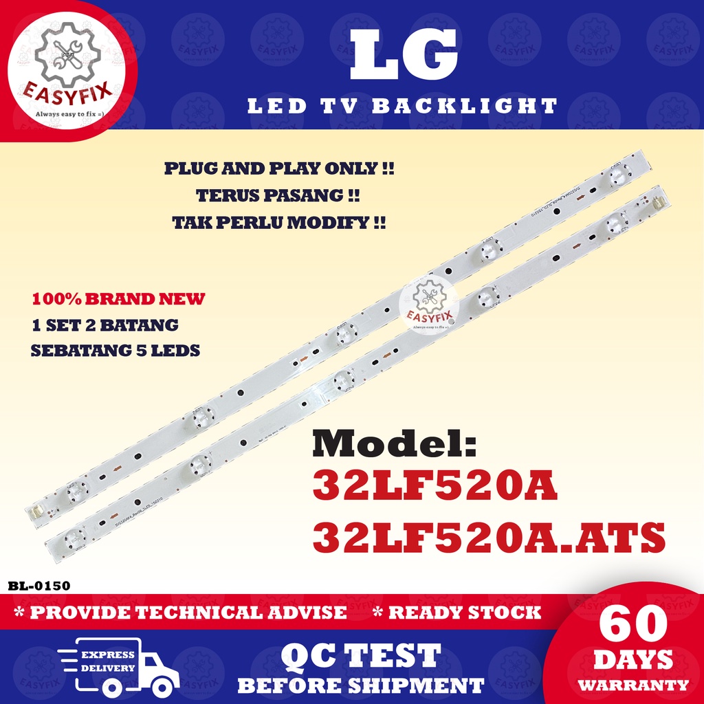 32LF520 / 32LF520A LG 32 INCH LED TV BACKLIGHT ( LAMPU TV ) 32" LED ...