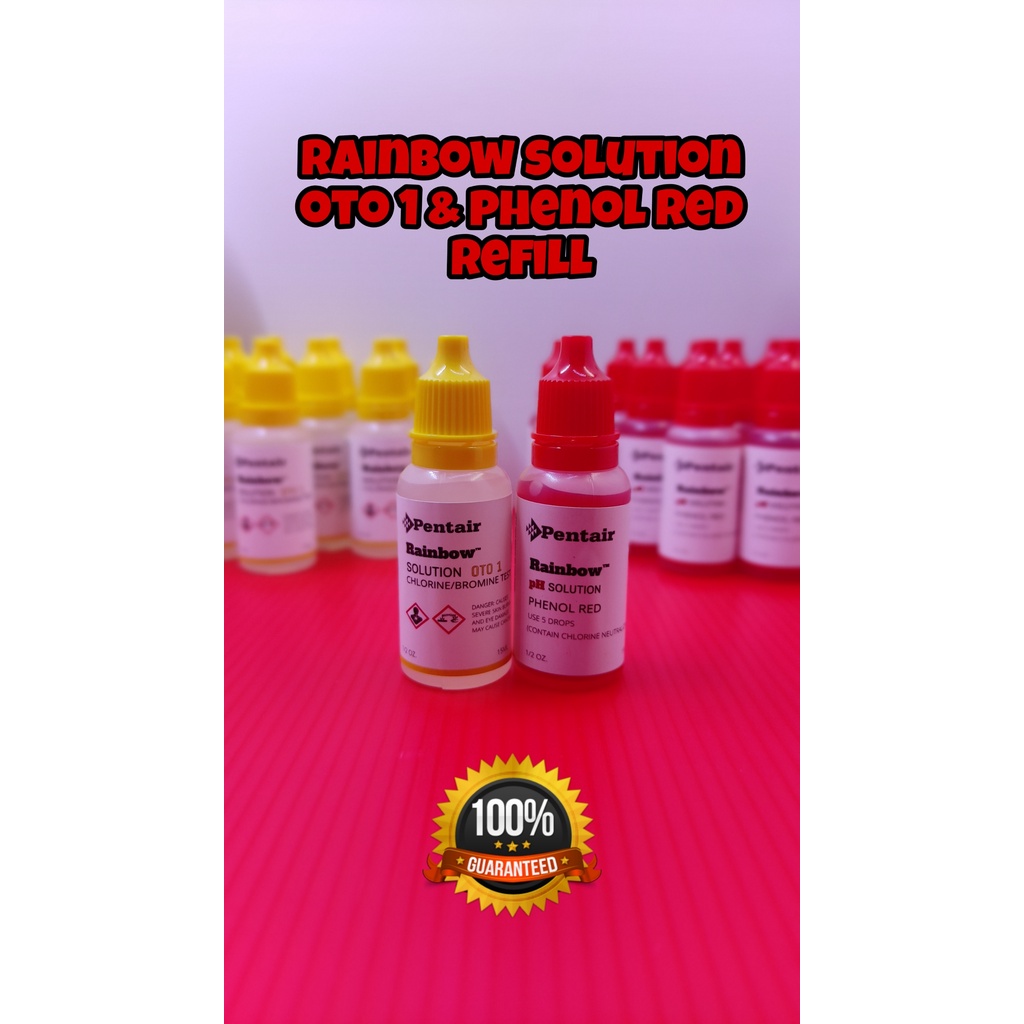 Swimming Pool Test Kit Pentair RAINBOW SOLUTION REFILL Phenol Red & OTO ...