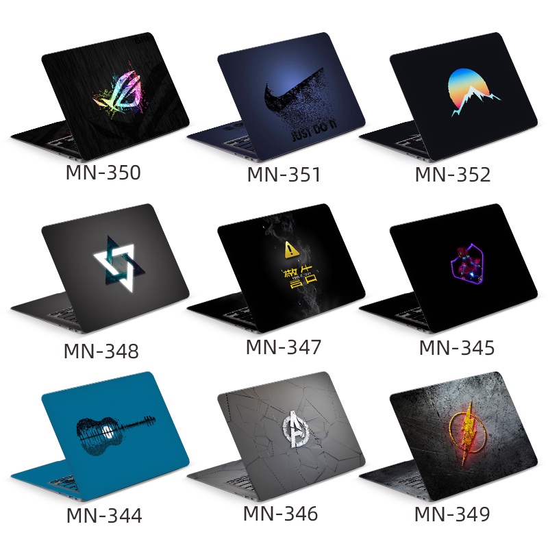 Cool black logo laptop skin stickers, laptop decorative decals ...