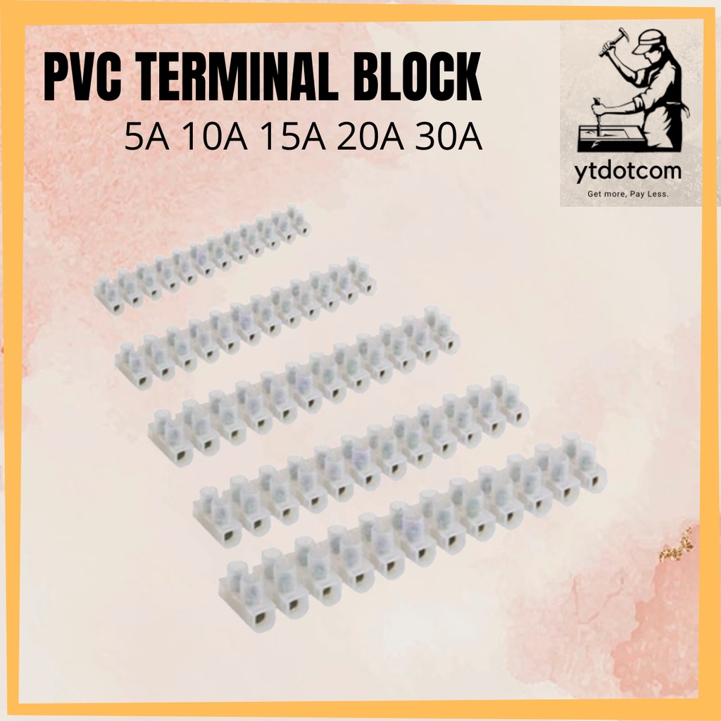 PVC Connector Terminal Block Barrier Wire Connector 5A 10A 15A 20A 30A | Shopee Malaysia