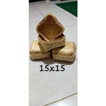 (Price / install) Bamboo Besek 15x15 Souvenir Besek, Snack Hampers ...