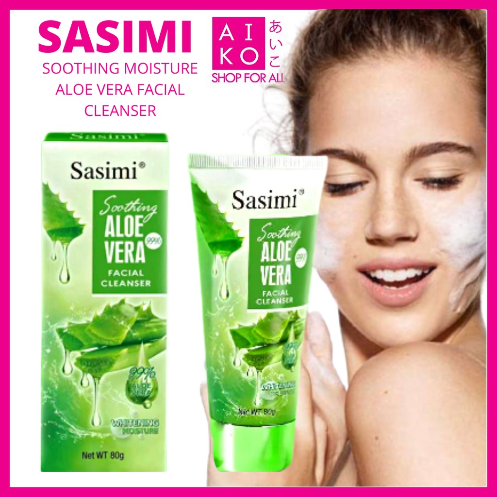 (AIKO) SASIMI SOOTHING MOISTURE ALOE VERA FACIAL CLEANSER 80G (S-12093) | Shopee Malaysia
