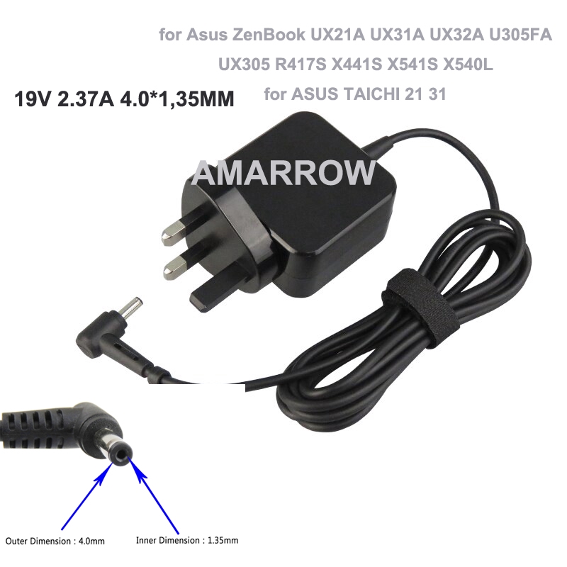 Laptop adapter for Asus ZenBook UX21A UX31A UX32A U305FA UX305 R417S ...