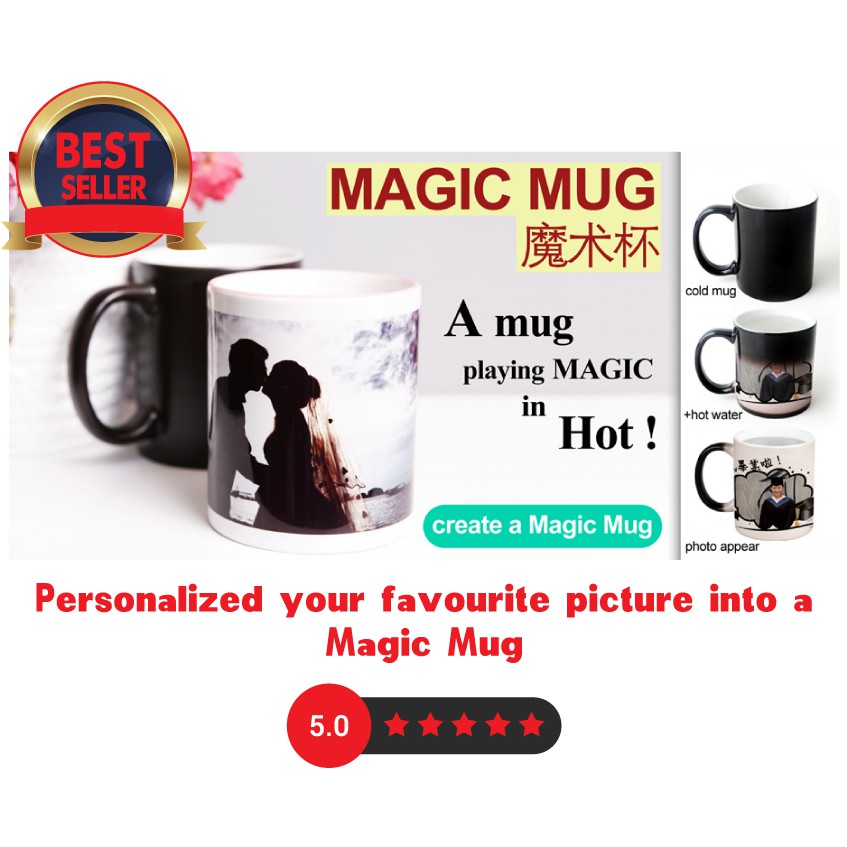 BLACK MAGIC CHANGEABLE MUG (FREE PERSONALIZED PICTURES) | Shopee Malaysia