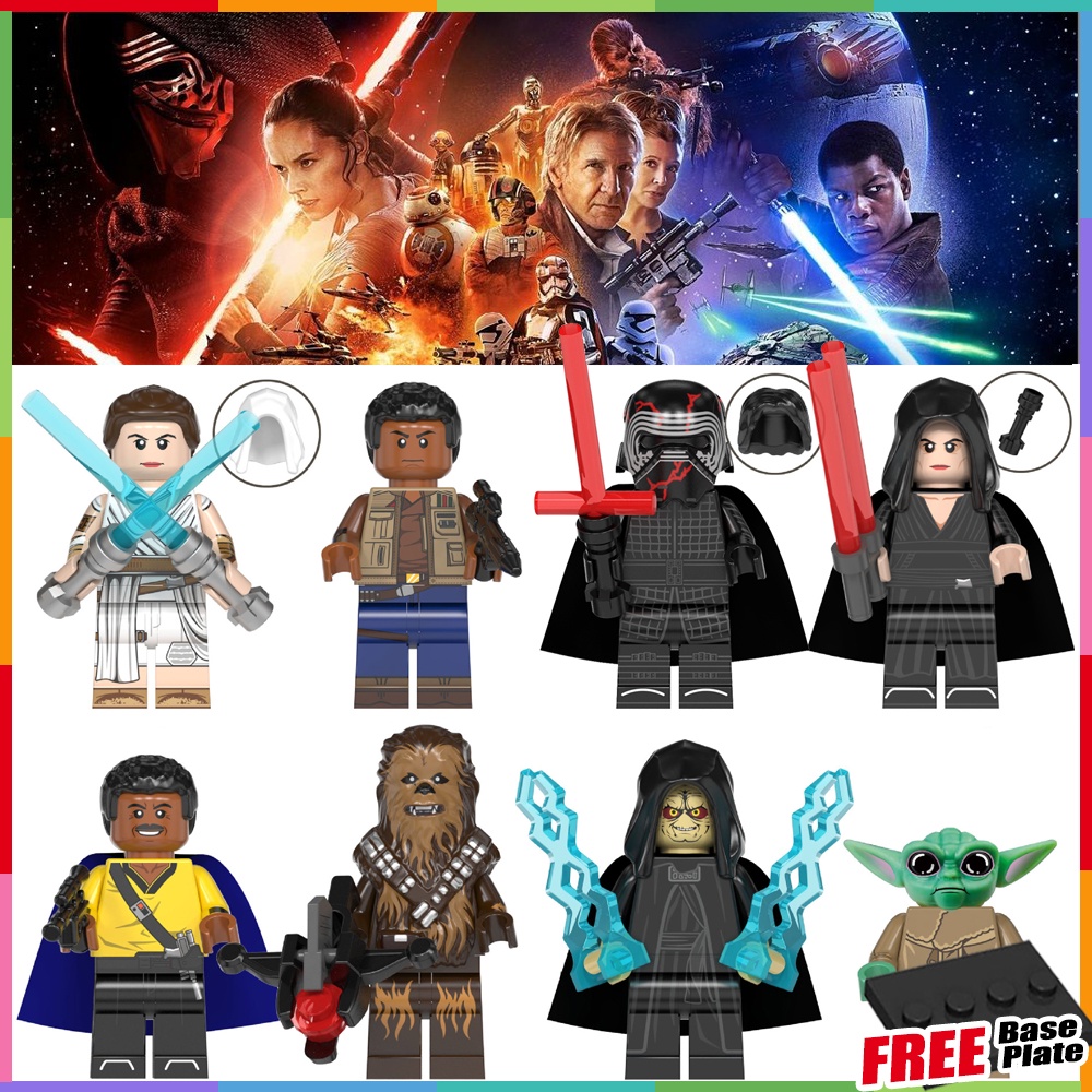 Star Wars Minifigures Finn Kylo Ren Lando Chewbacca Palpatine Baby Yoda ...