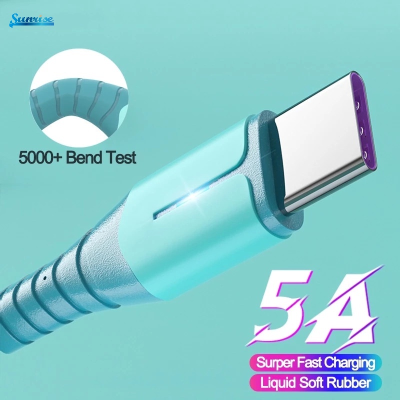 Liquid Silicone Data Cable With Light/ 5A Fast Charging USB Type-C ...