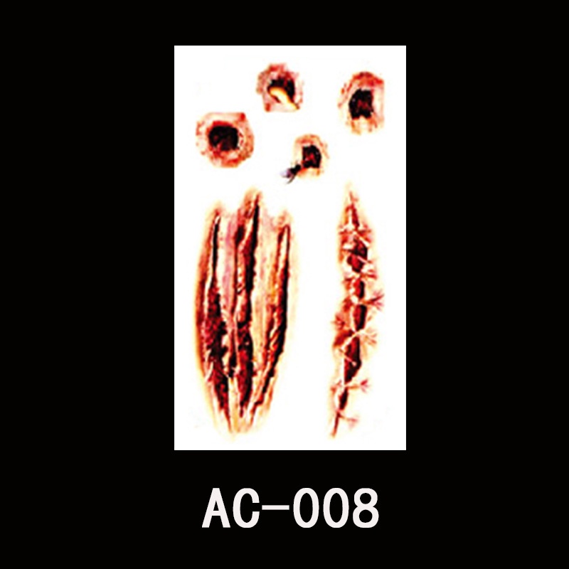 1 Sheet Halloween Tattoo Sticker Horror Realistic Stitched Wound Scar ...