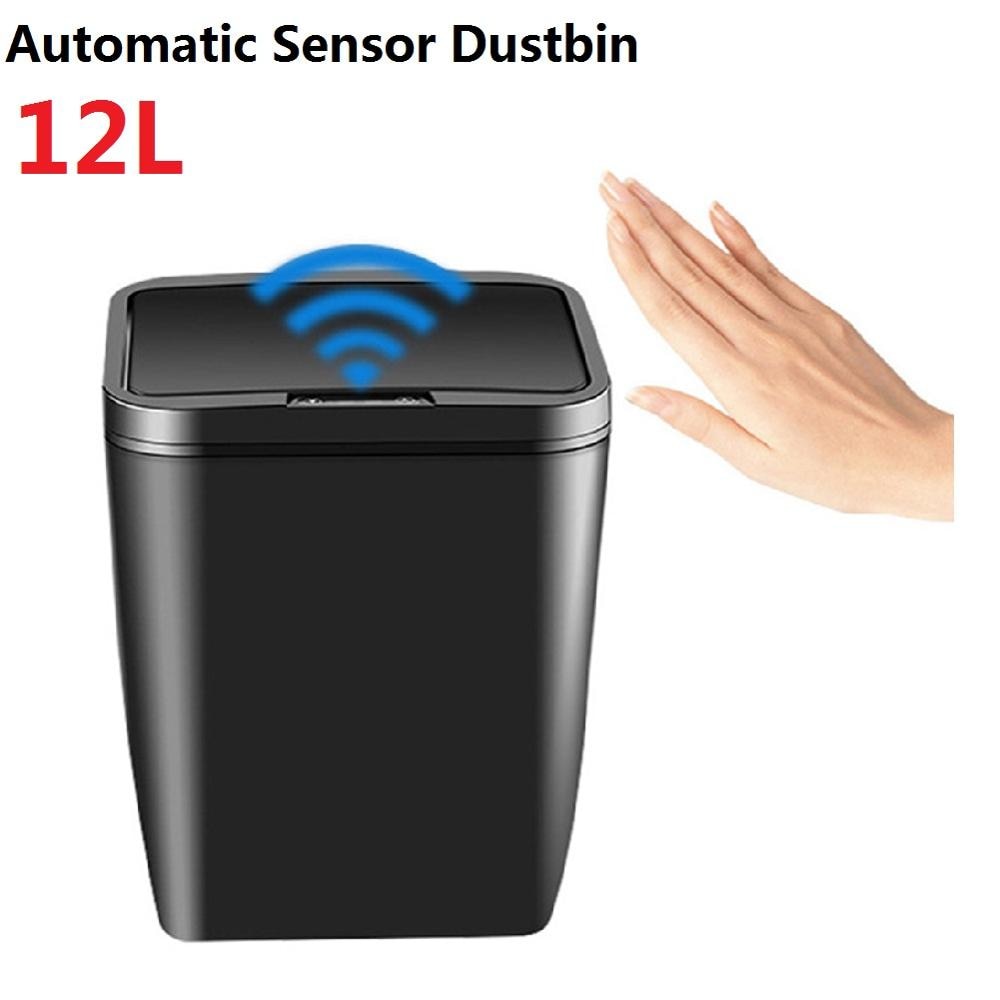 12L Home Intelligent Trash Can Automatic Sensor Dustbin Smart Sensor ...