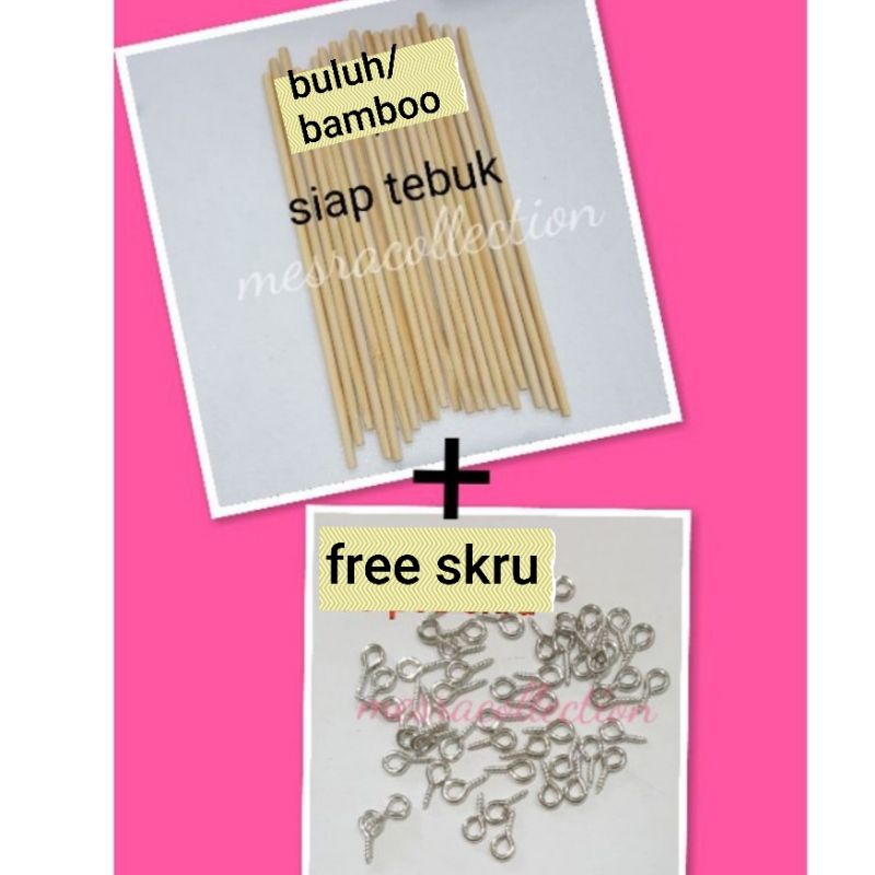 kayu buluh siap tebuk wood craft penunjuk AL Quran mengaji bookmark ...