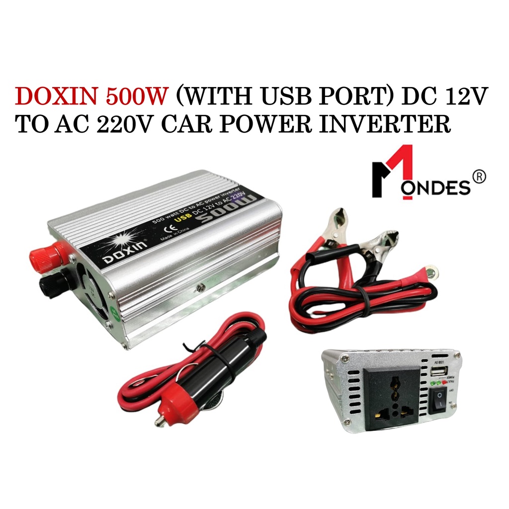 Doxin 500W With Usb Port DC 12V To AC 220V Car Power Inverter | Shopee ...