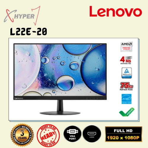LENOVO L22E-20 MONITOR 21.5" LED VA 75Hz Monitor (65DEKAC1MY) | Shopee ...