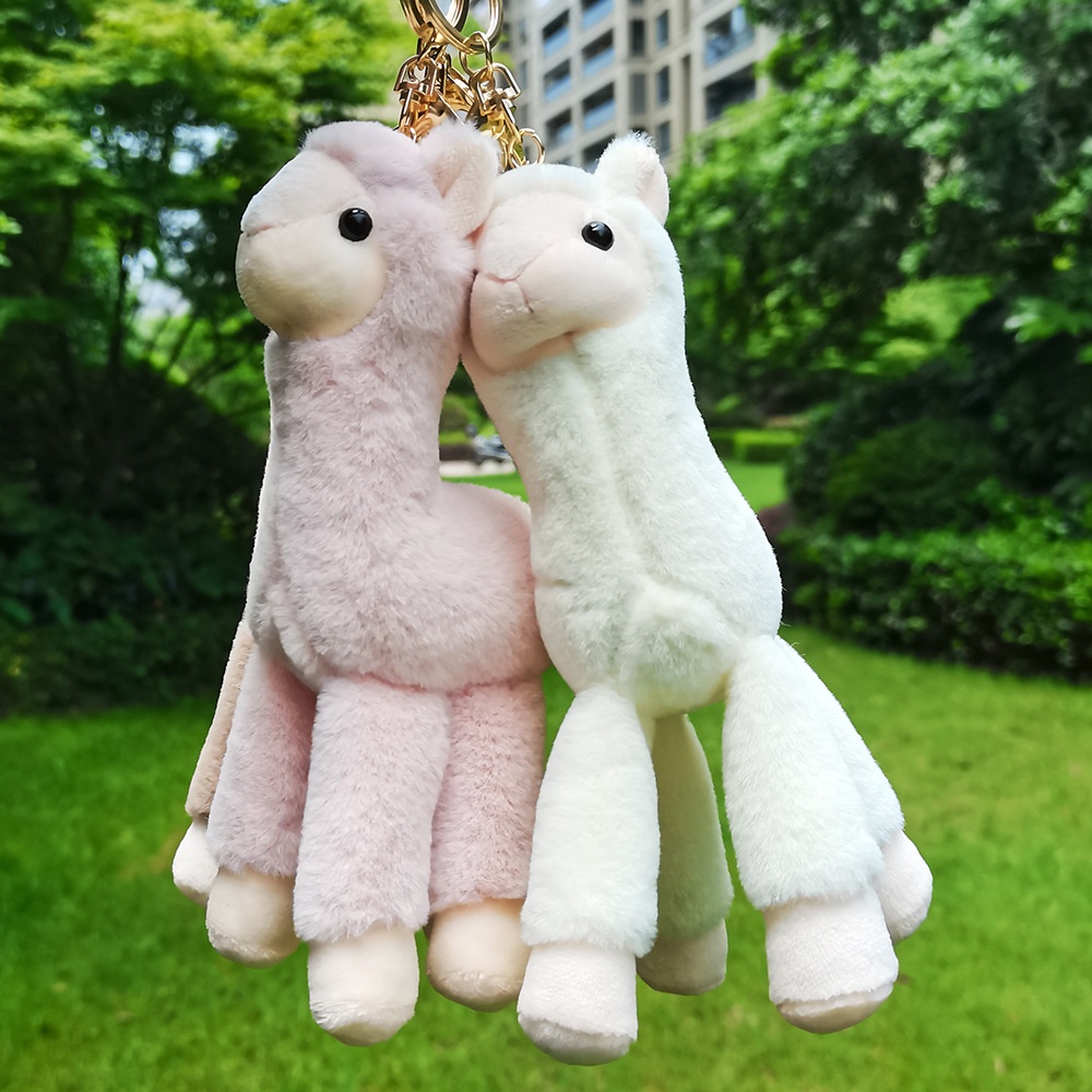 18CM Cute Alpaca Keychain Plush Easter Llama Plushie Goat Pendant Mini ...