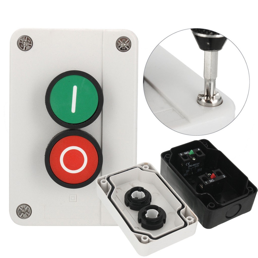 1pc Push Button Station Switch Remote Start Stop Motor Solenoid IP55 ...