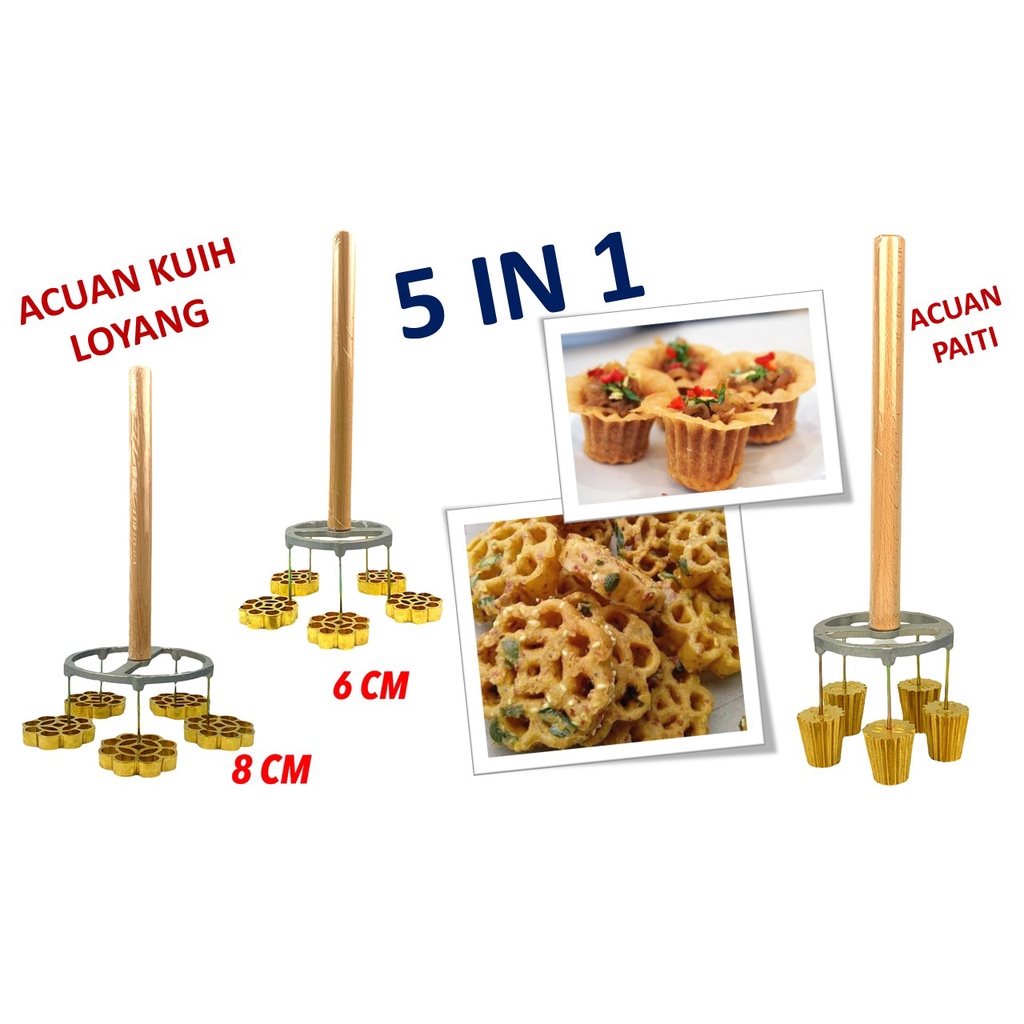5 IN 1 ACUAN KUIH LOYANG / ACUAN PAITI | Shopee Malaysia