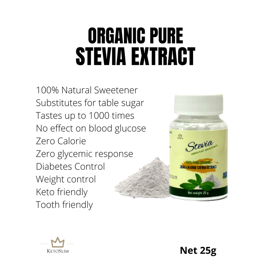 Keto Slim HALAL Non-GMO 100% Organic Zero Calorie Pure Stevia Extract ...