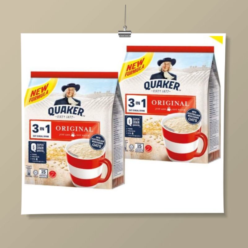 Quaker 3in1 Oat Cereal Drink (12-15x28g) | Shopee Malaysia