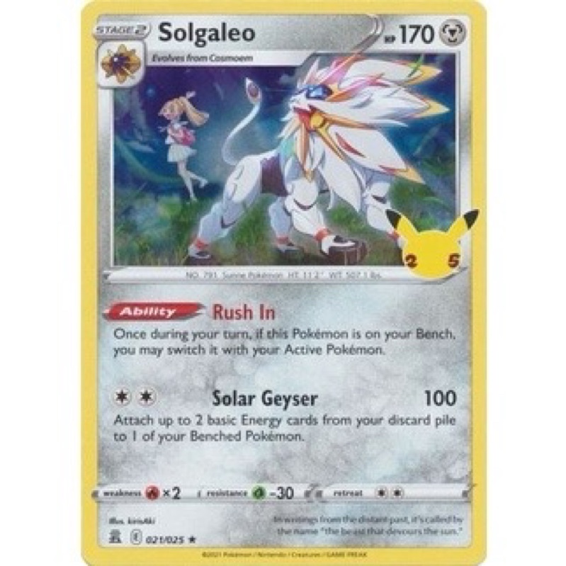 PTCG Pokemon Cards / 25th Anniversary - Celebrations / Solgaleo - 21/25 ...