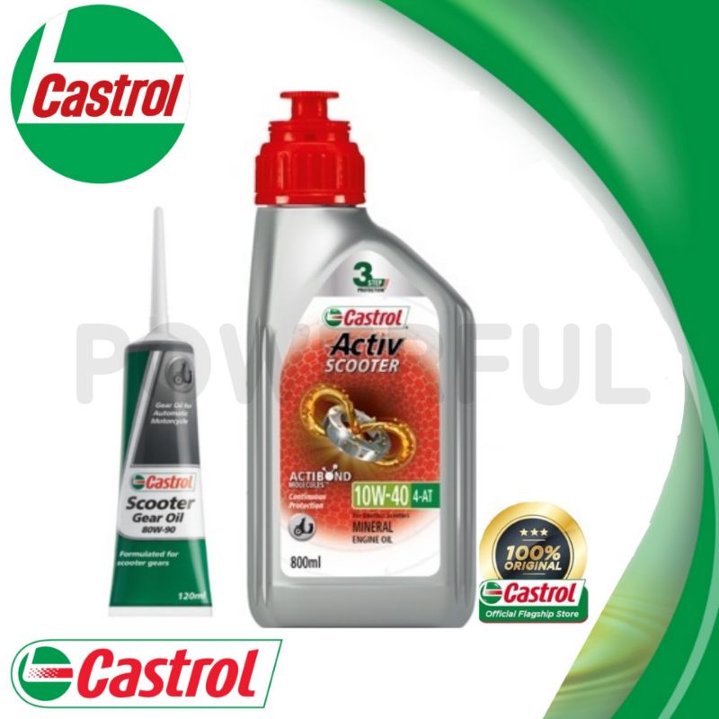 CASTROL MINYAK HITAM 4T ACTIV SCOOTER 10W-40 100% ORIGINAL CASTROL ...