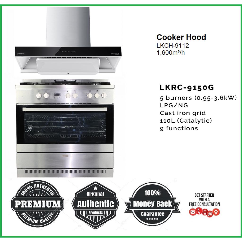 Lebensstil Kollektion LKRC-9150G 5 Gas Burner Range Cooker 90cm + LKCH-9112 Auto Clean Cooker ...