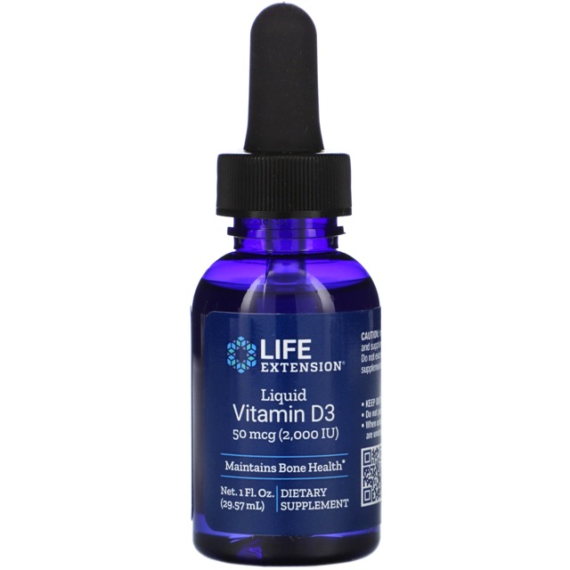 Life Extension, Liquid Vitamin D3, 2000 IU, 1 fl oz (29.57 ml) | Shopee ...