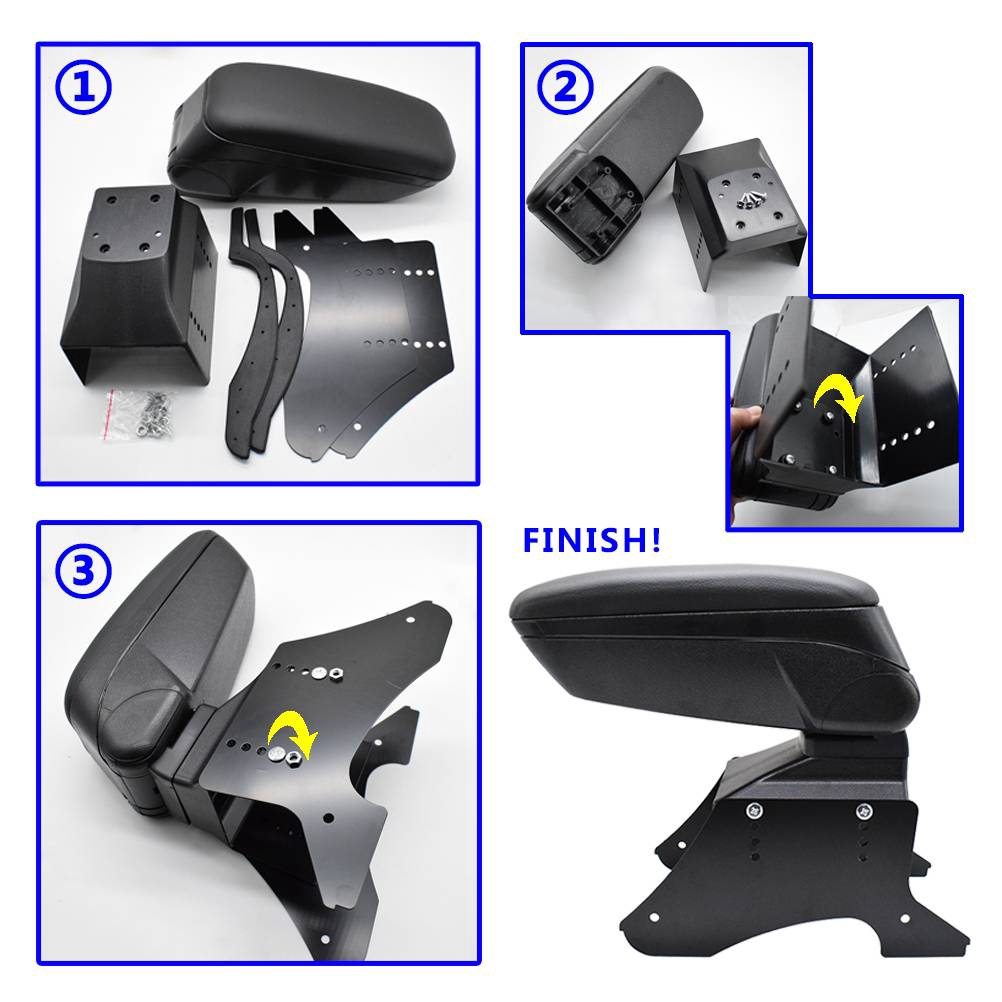 Universal Car Armrest Storage Box Adjustable For Perodua Axia Myvi ...