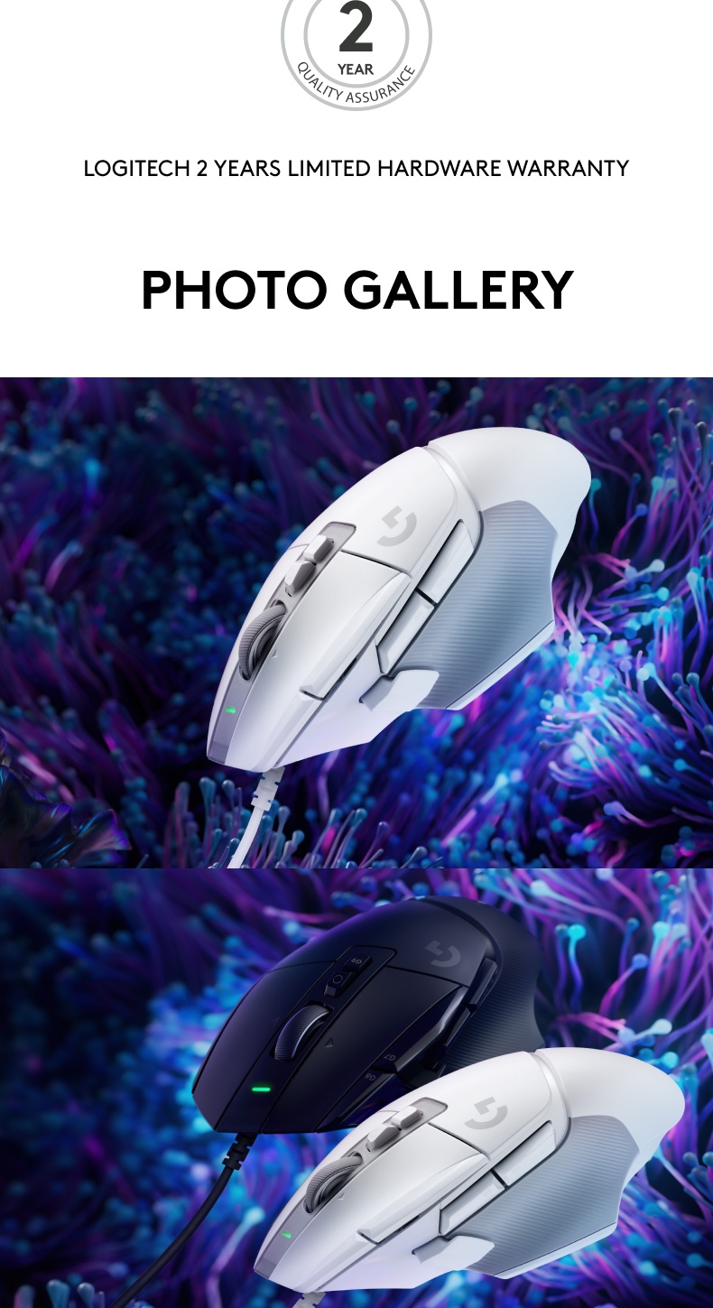 Logitech G502 X Wired Gaming Mouse Lightforce Hybrid Optical-Mechanical ...