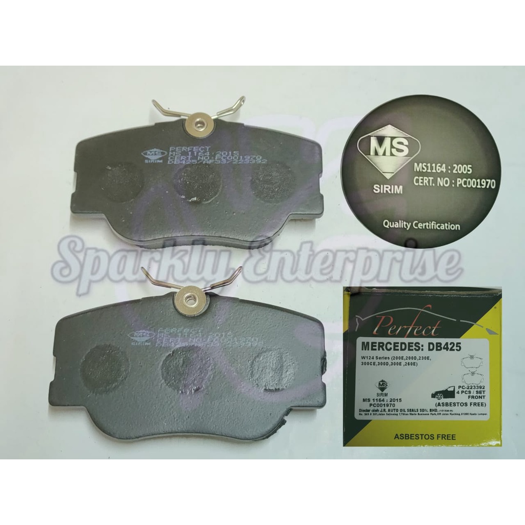 FRONT BRAKE PAD DB425 MERCEDES W124 SERIES 200E 200D 230E 300CE 300D ...
