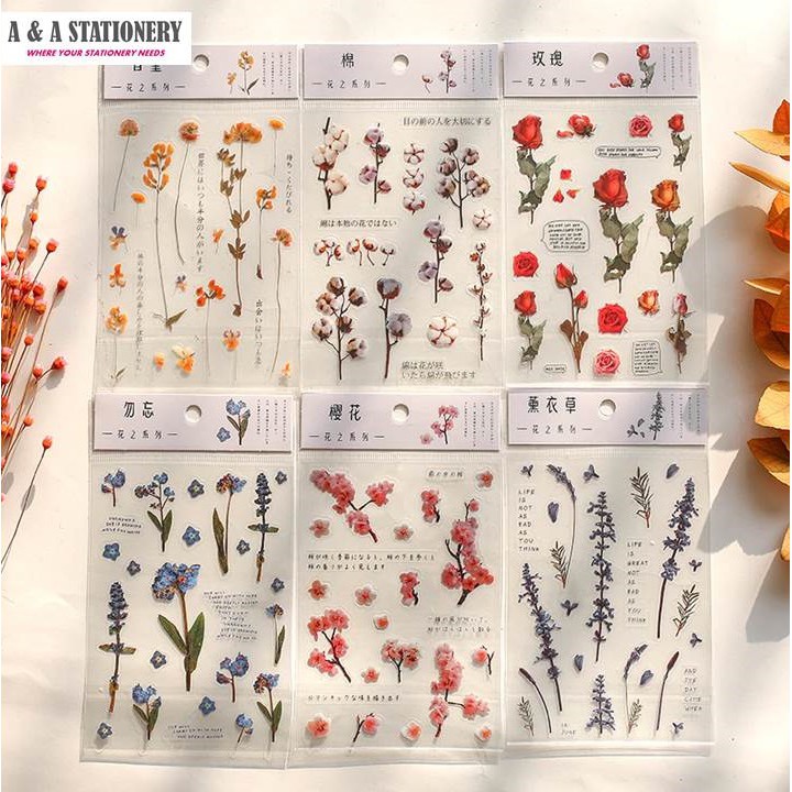 Beautiful Flower Sticker decorative diary label 1 piece | Shopee Malaysia