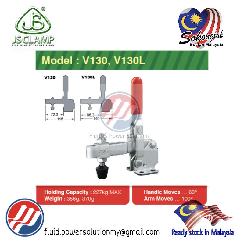 JS Vertical Handle Type Toggle Clamp V130 and V130L Series Maximum ...