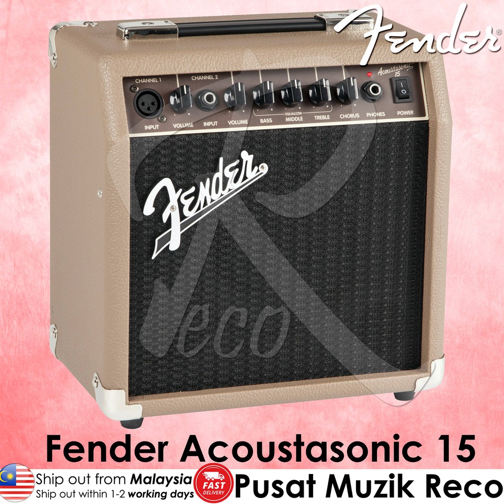 Fender Acoustasonic 15 Acoustic Guitar Amplifier 15W 1x6" 1 Gtr Input 1 ...