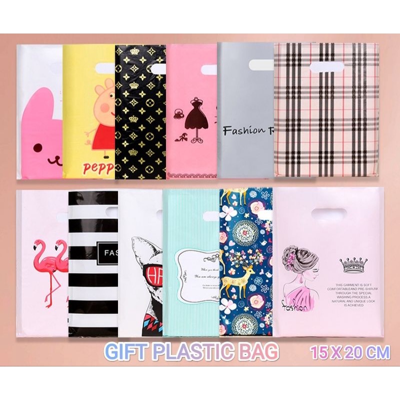 Gift Bag Thank You Gift Plastic Bag 20x26cm Birthday Gift Present Bag ...