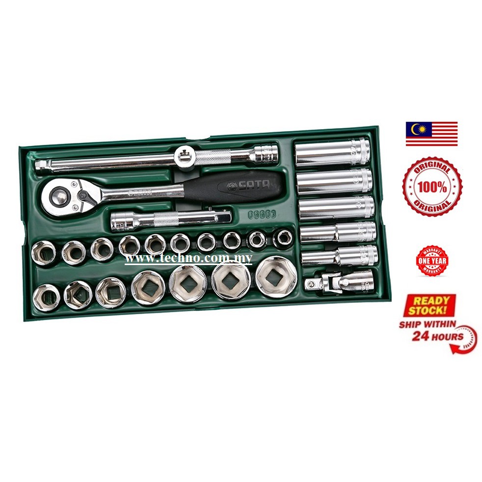 SATA 09903 27PC 1/2 DR SOCKET SET (METRIC) - New & Original | Shopee Malaysia