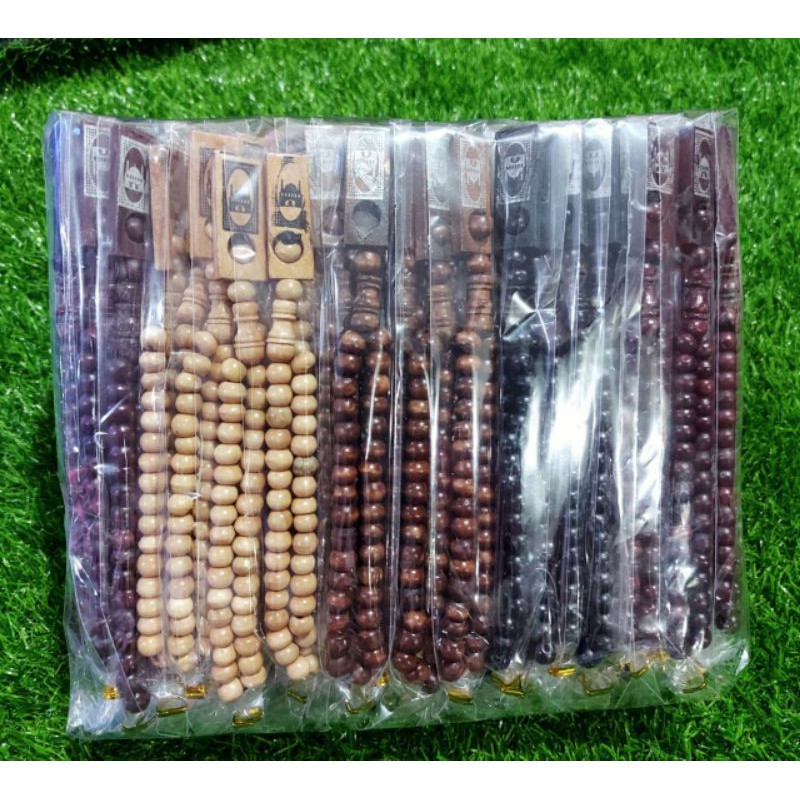 KAYU Souvenir wooden prayer beads in plastic packaging containing 100 ...