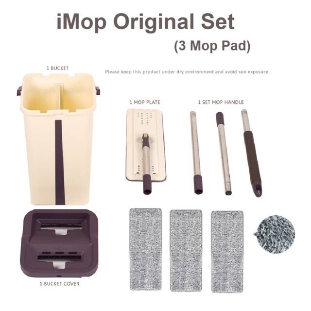 IMOP Magic MOP lantai Viral 2in 1 scratch Mop with Bucket & Spin Mop ...