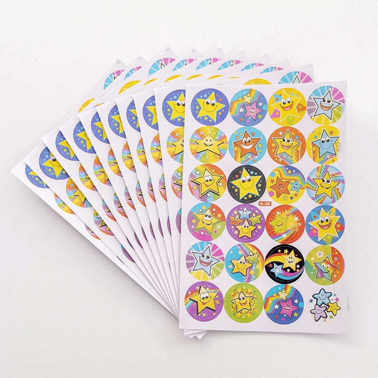 Student Reward Sticker Star Stickers Cartoon Encourage Sticker Well ...
