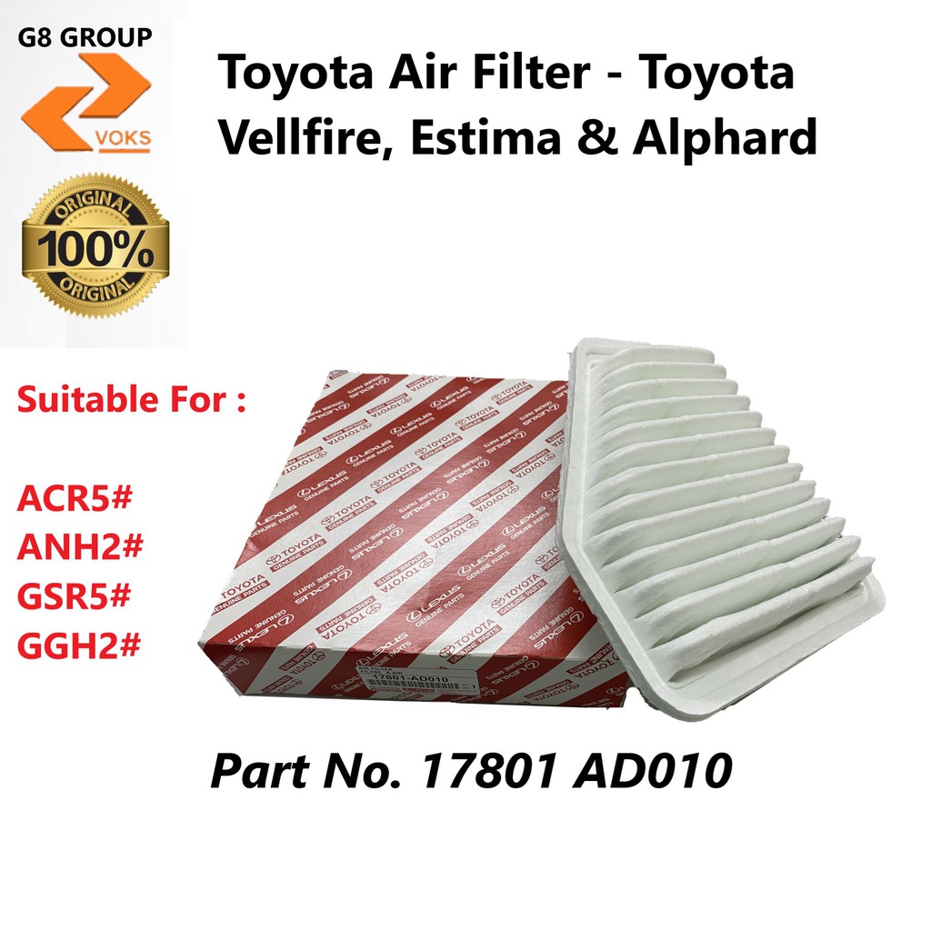 Toyota Air Filter - Toyota Vellfire, Estima & Alphard ( 17801 AD010 ...