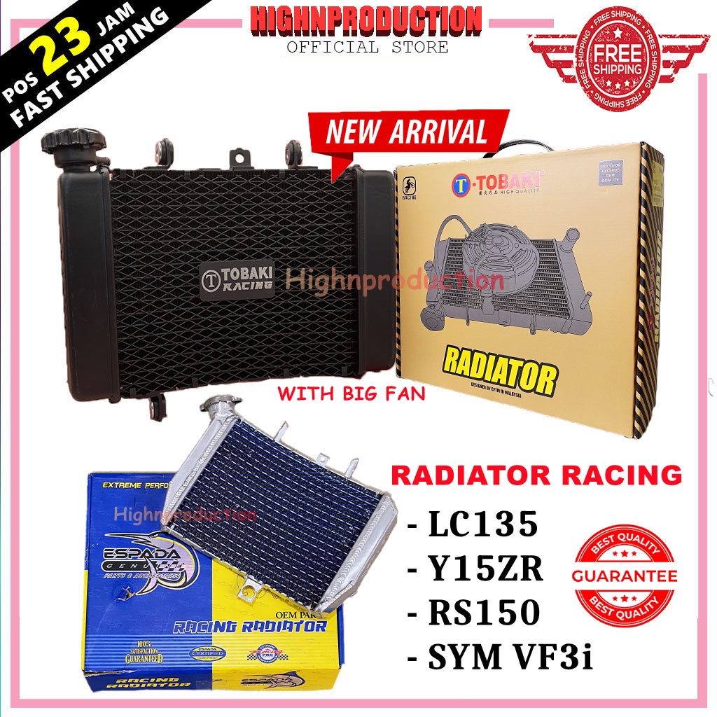 TOBAKI RADIATOR RACING SYM VF3i/LC135/Y15ZR/RS150 TOBAKI/ESPADA ...