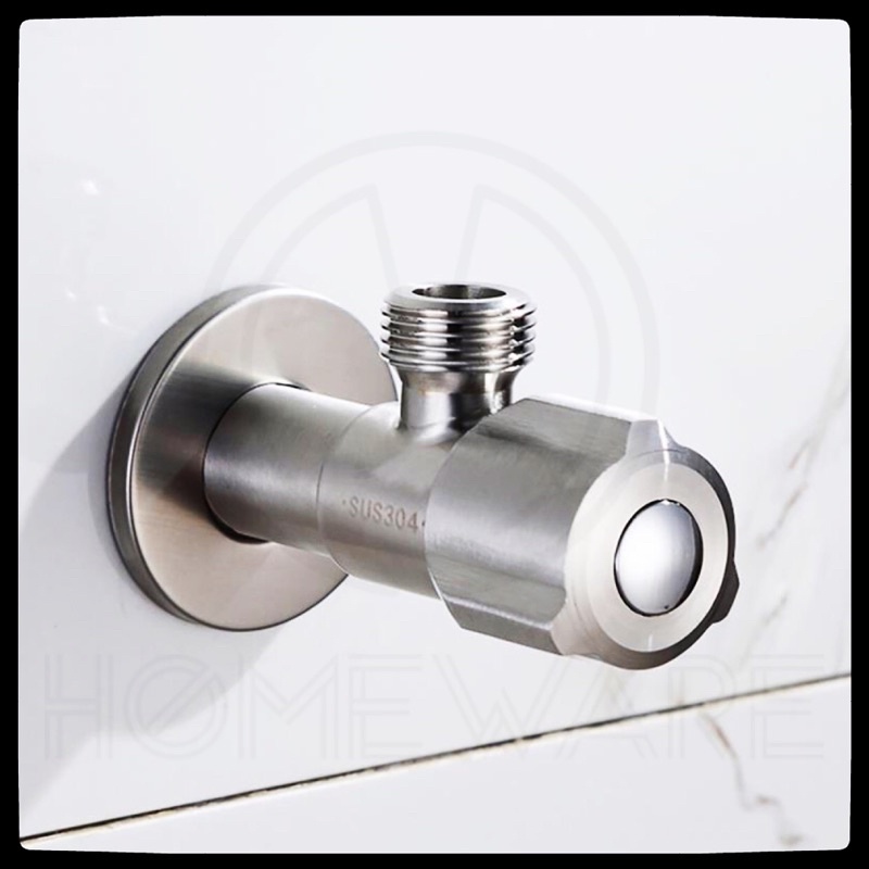 SUS 304 STAINLESS STEEL ANGLE VALVE KITCHEN BATHRROM QUARTER TURN ANGLE ...