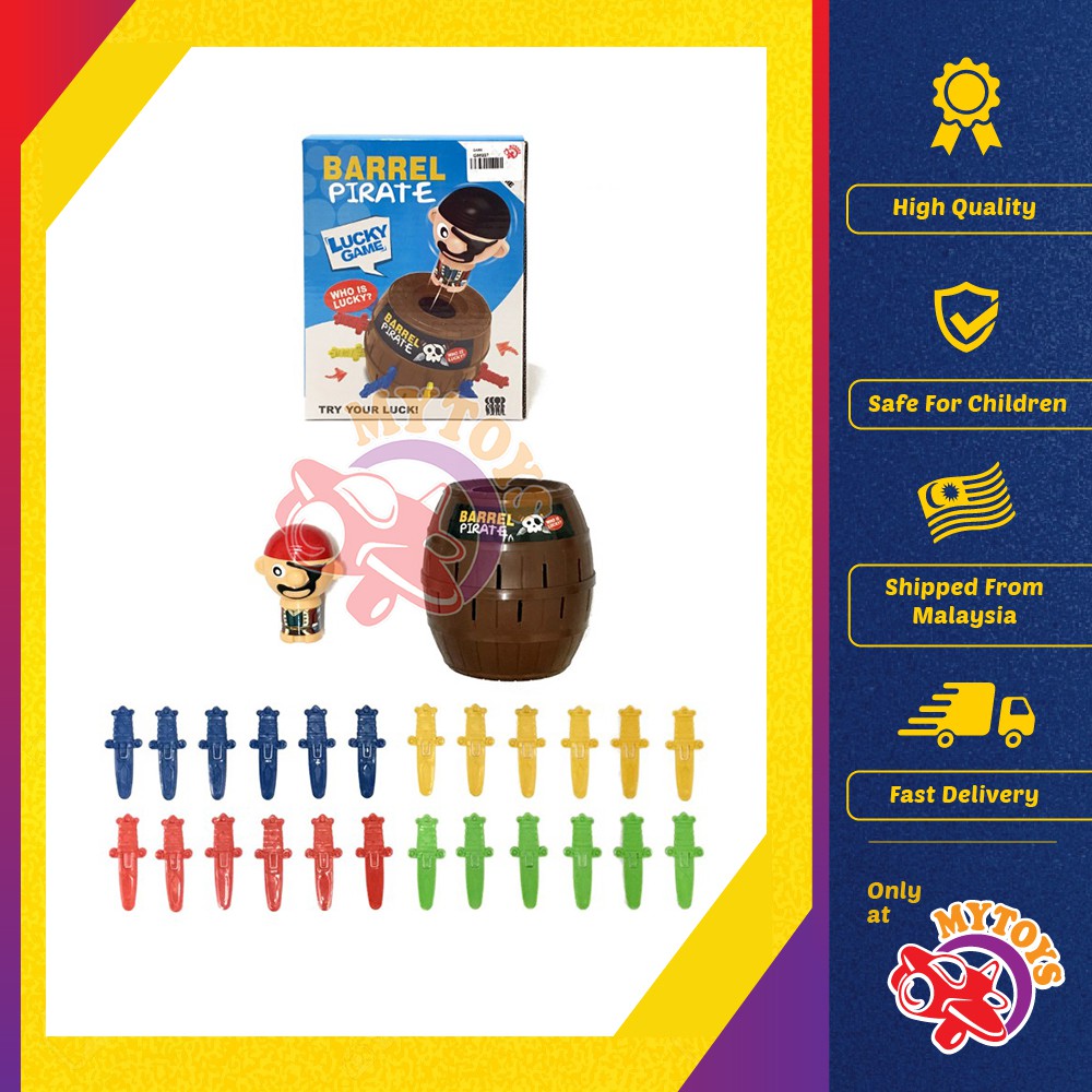 Large Pop Up Pirate Barrel Family Board Game Toys for Kids MYTOYS ...