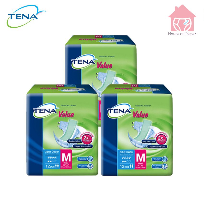 Tena Value Adult Tape Diaper M12/L10 (3packs) | Shopee Malaysia