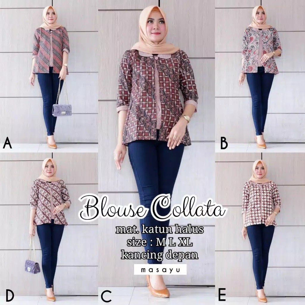 Beautiful Batik Collata Blouse With Good Invitation Motif, Jumbo Casual ...