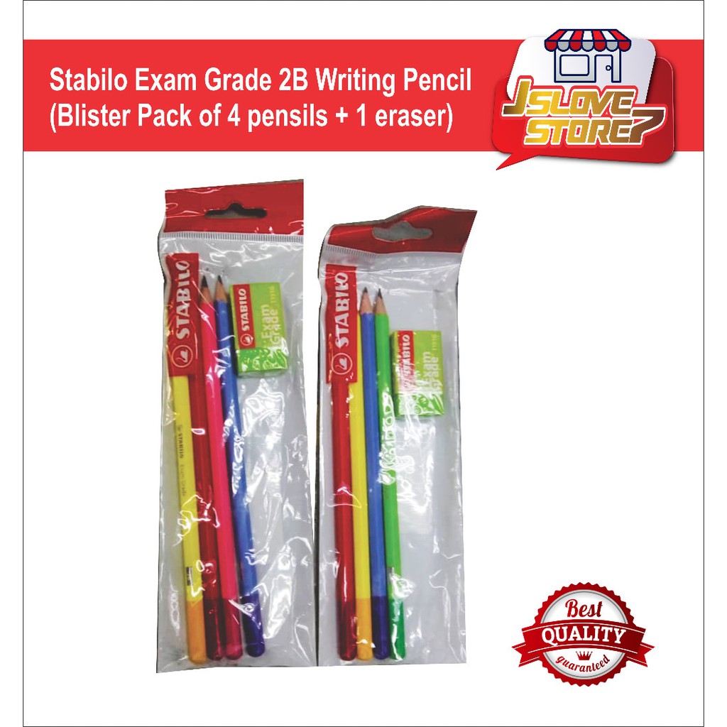 Stabilo Exam Grade 2B Writing Pencil (Blister Pack of 4 pencils + 1 ...