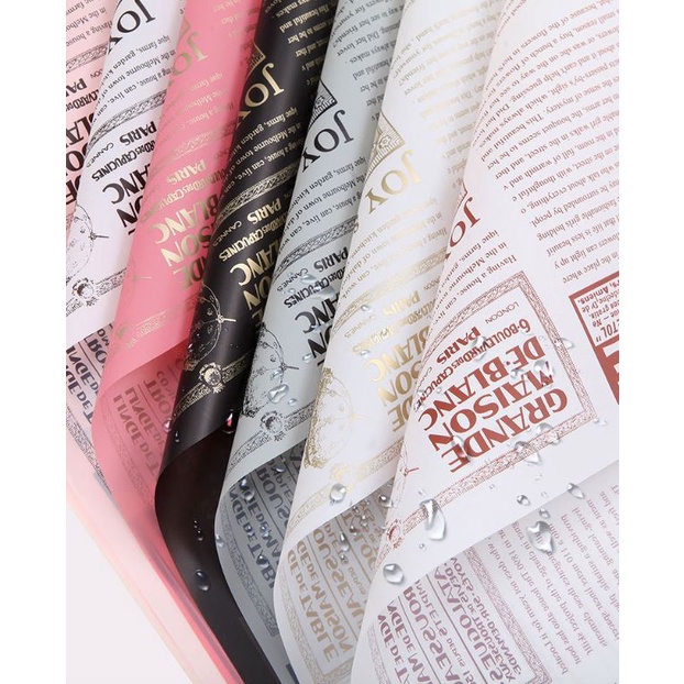 1Pcs Newspaper English Alphabet Waterproof Flower Wrapping Paper ...