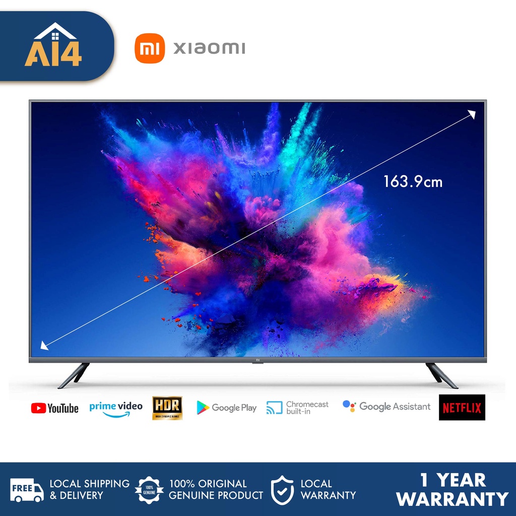 XiaoMi 65 inch Smart TV HDR 4S LED TV Wifi Google Netflix Youtube ...