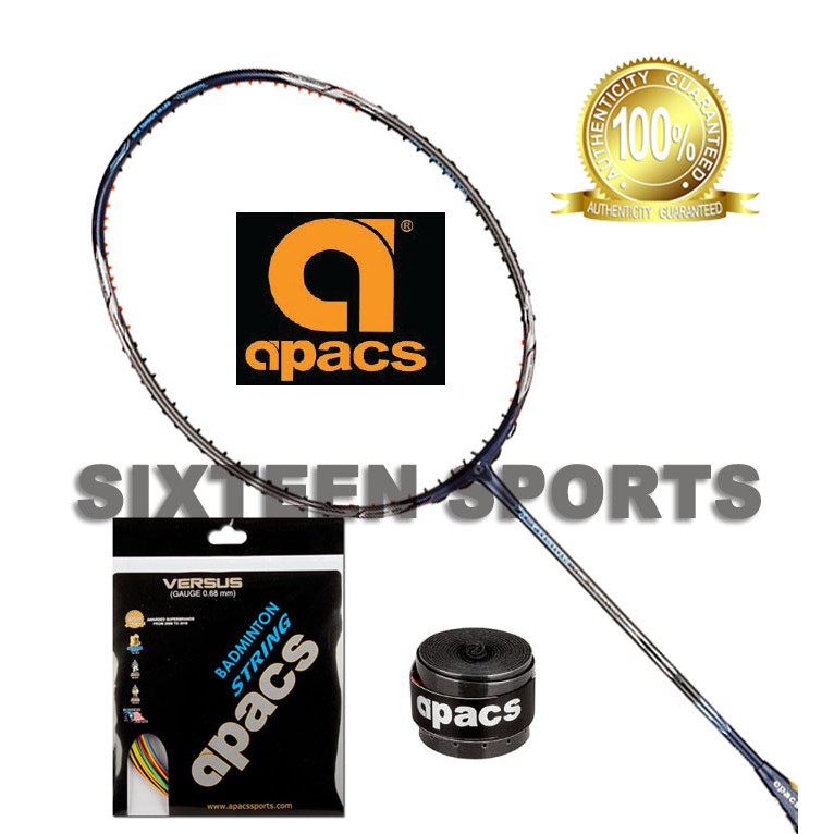 Apacs Z-Fusion Badminton Racket Frame ( C/W Apacs string & Overgrip ...