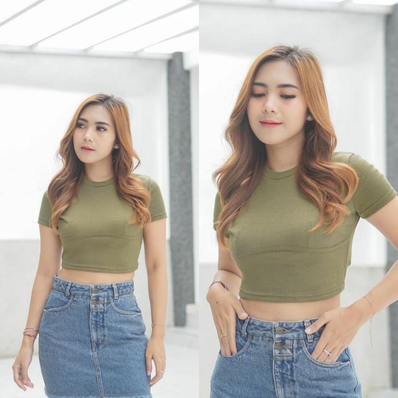 [Guaranteel] Crop Top - MEGAN - Bodycon - Knit - Women's Top - Women's ...