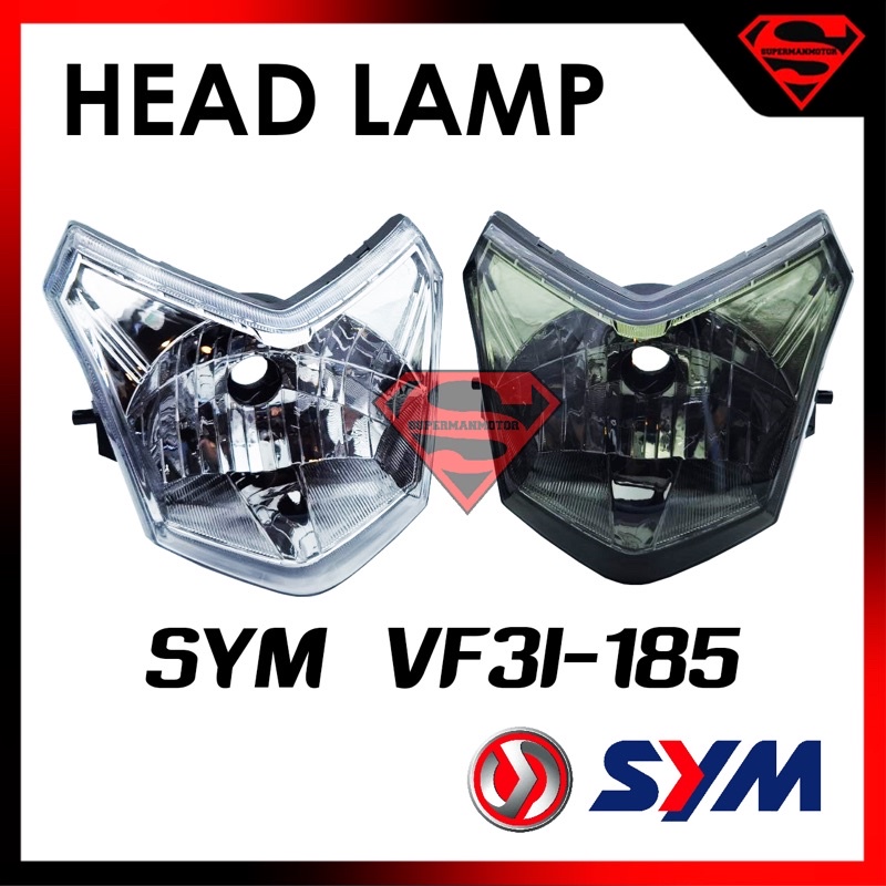 HEAD LAMP / HEAD LAMP LED SYM VF3I VF3 185 CC CLEAR / TINTED LAMPU ...