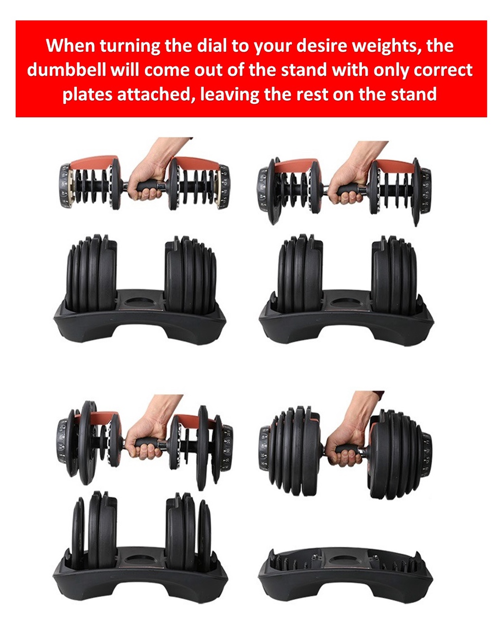 ADSports 24KG / ~52.5LB Professional Self Adjusting Dumbbells Home ...